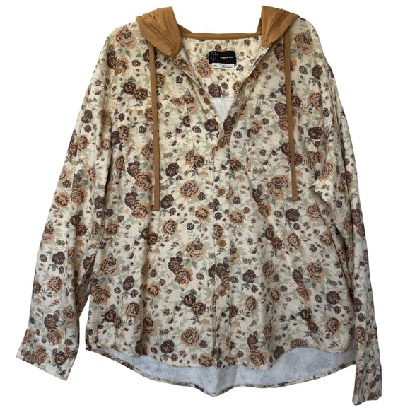 Original Use | Tops | Oversized Floral Boho Shacket Xl Buttondown ...